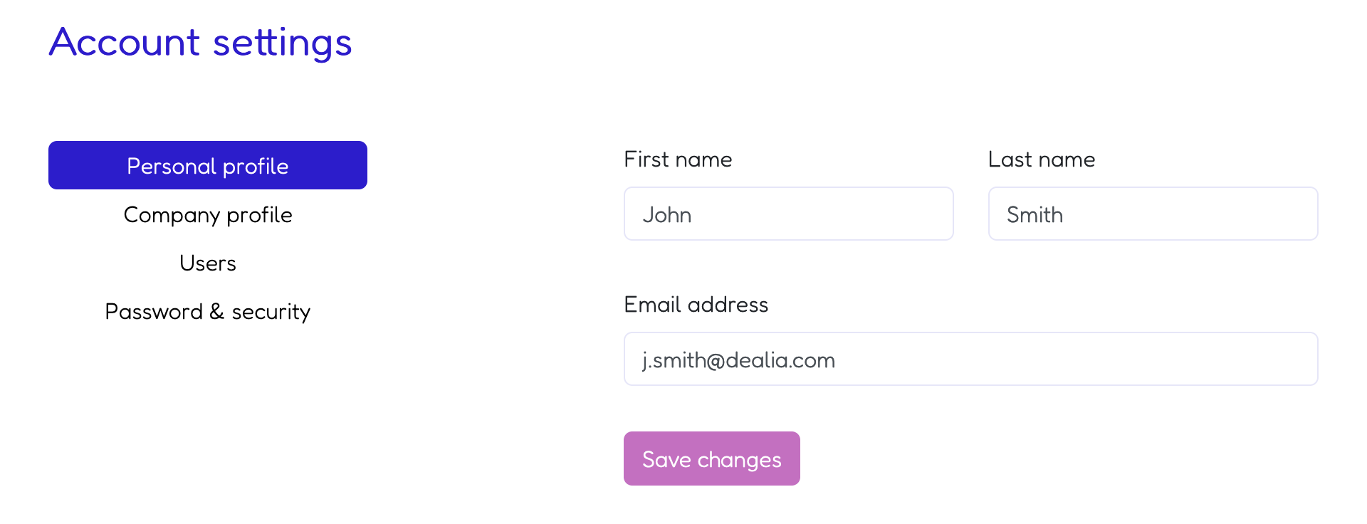 Step 1. Set up your profile - Dealia knowledgebase